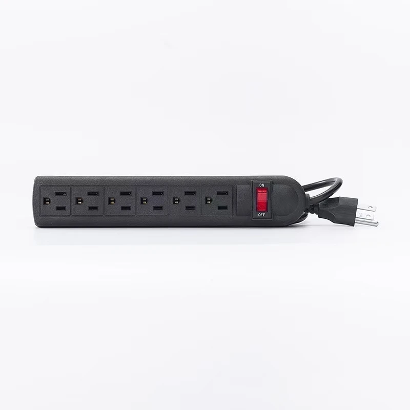 6-socket Power Strip with Switch - 15A Rated Current