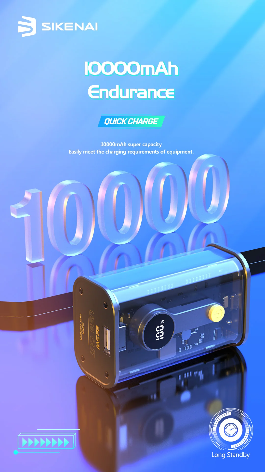 Sikenai Customize Brand Transparent Power Bank Pd 22.5w Super Fast ...