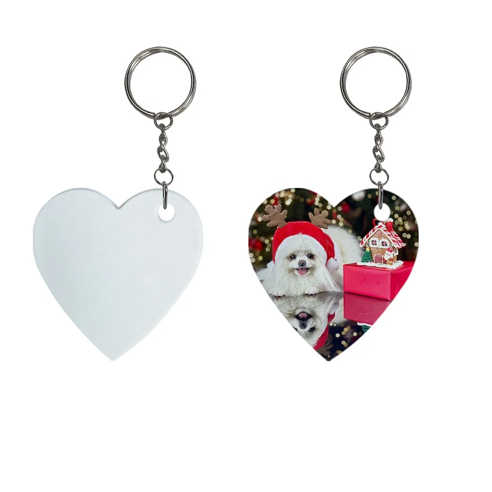 Prosub Wholesale Sublimation Plastic Keychain Custom Print Logo Heart ...