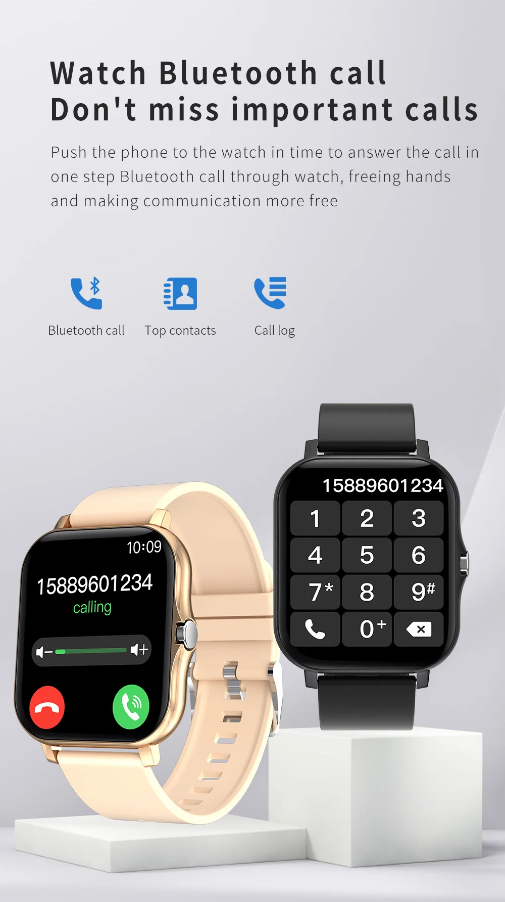 Android Men's Smartwatch Activity Tracker for Bluetooth Pedometer Heart ...