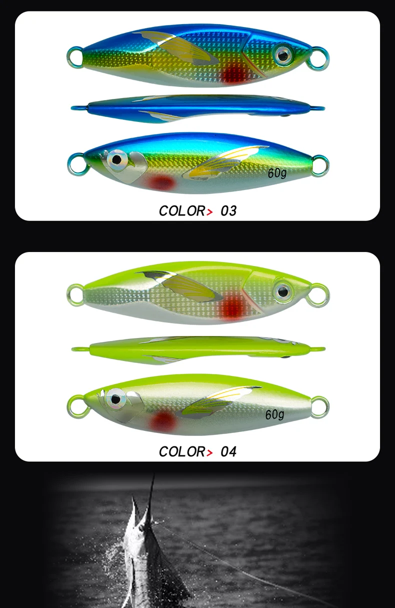 New Arrival Jigs Sea Luminous Zinc Alloy Material Sinking Jig Lure For ...