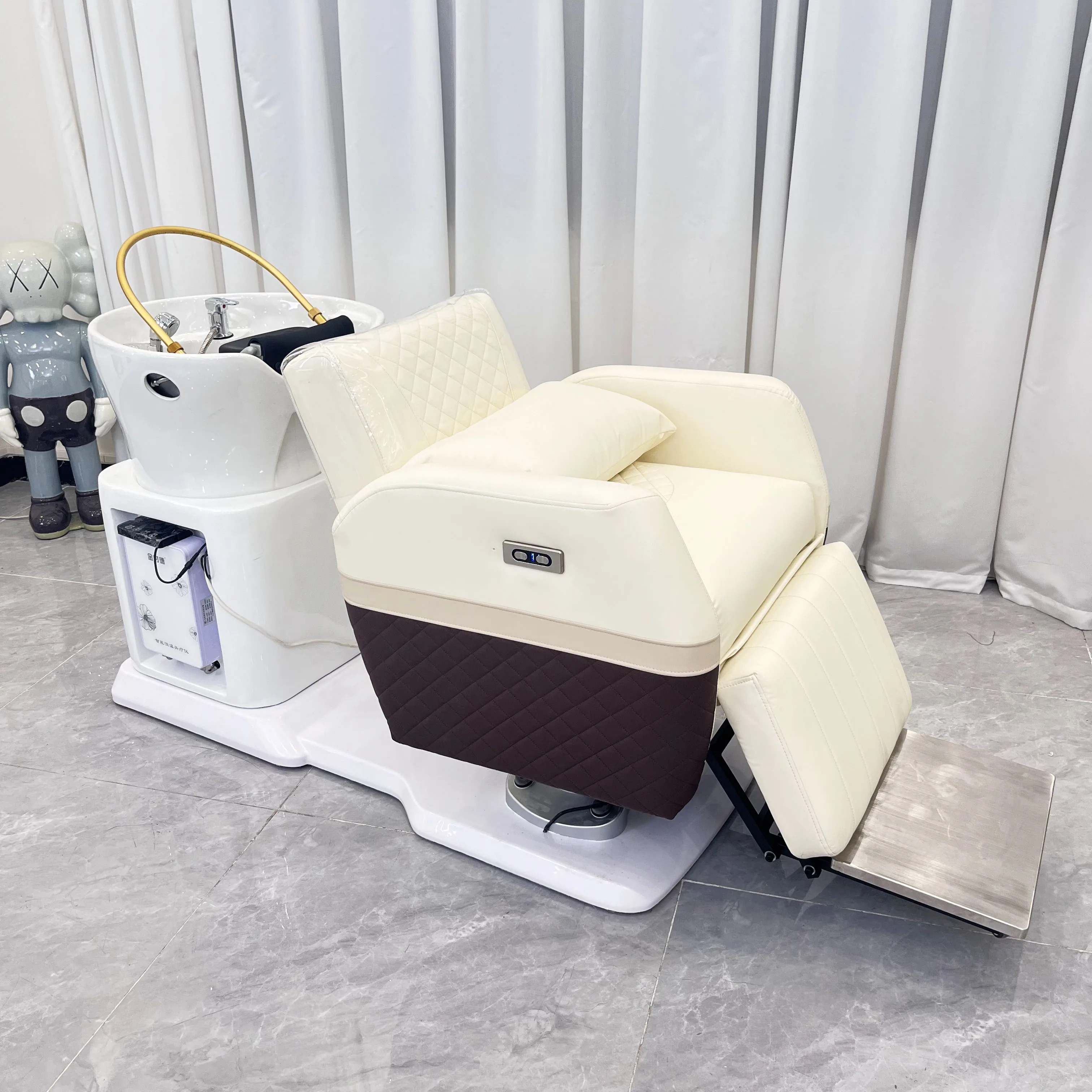 Hair Washing Salon Electric Adjustable Shampoo Bowl Chair Rotated ...