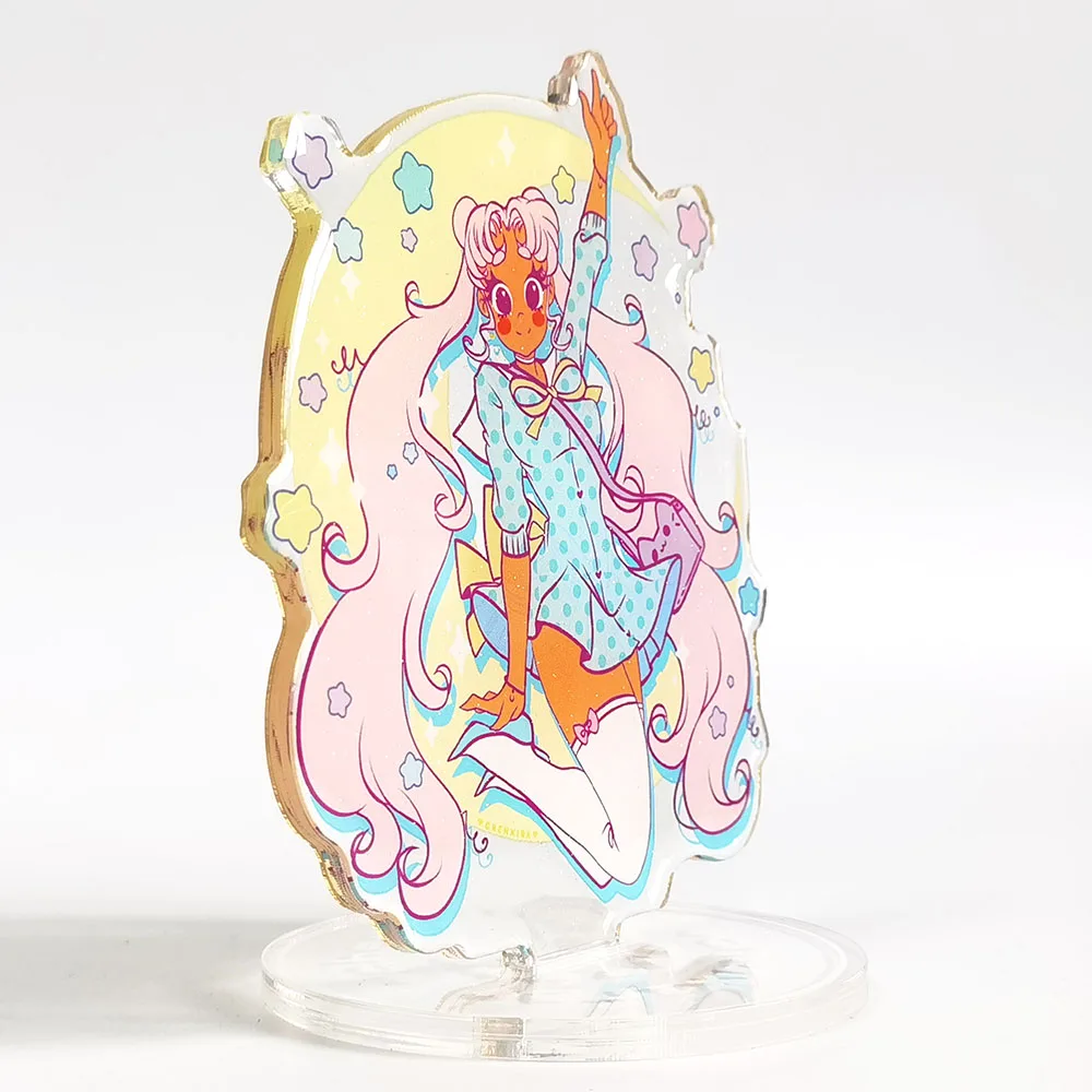 Custom Clear Acrylic Anime Double Epoxy Resin Glitter Character Acrylic ...
