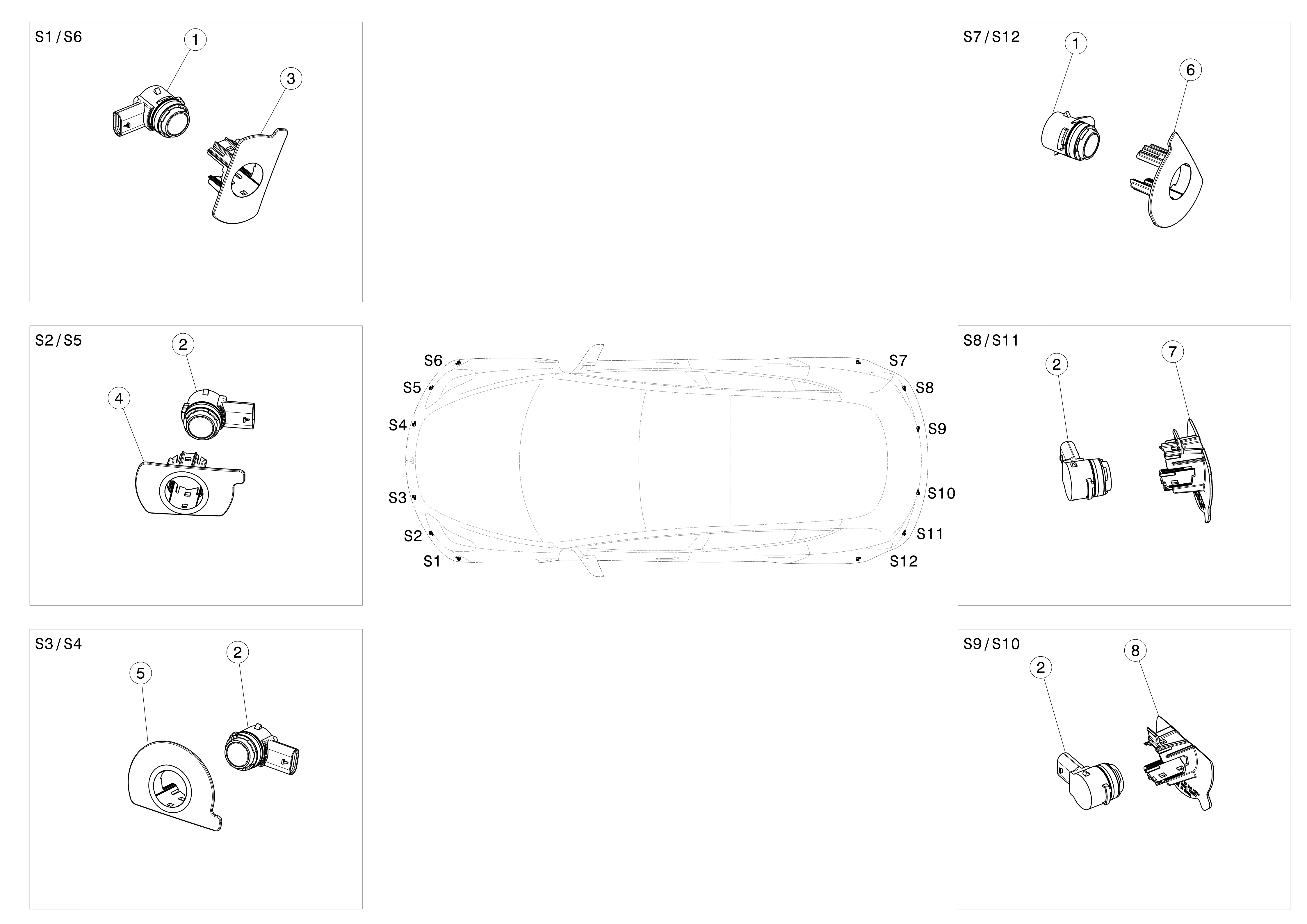 BAINEL Parking Sensor for TESLA Model 3/Y - 1127503-11-D