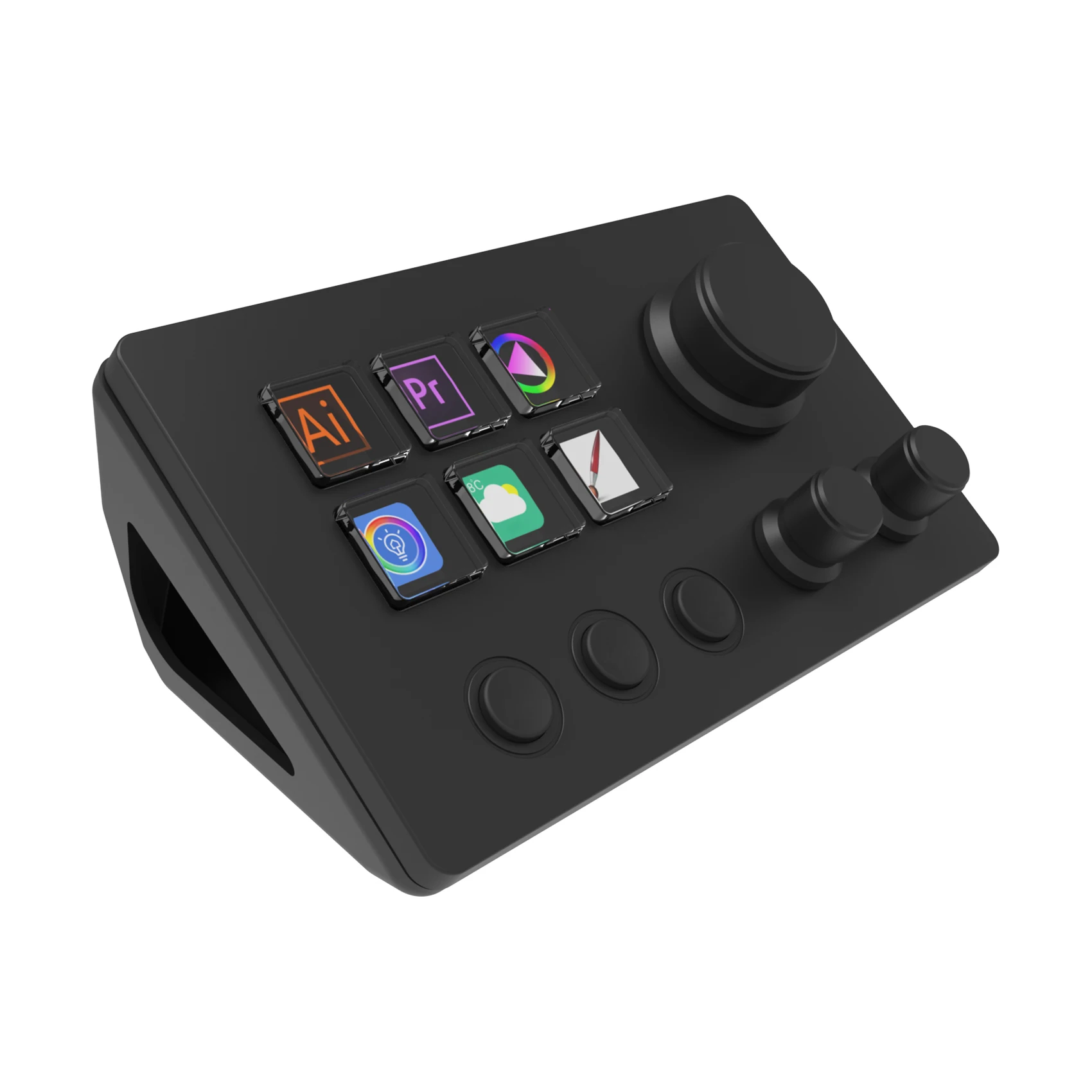 New Product Release Stream Deck Smart Rgb Light Hue Controller Triple Knob Macro Pad With 6 Lcd ...