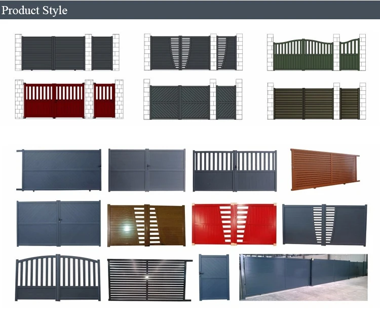 Modern Main Entrance Aluminium Panel Electric Auto Folding Gates Fences ...