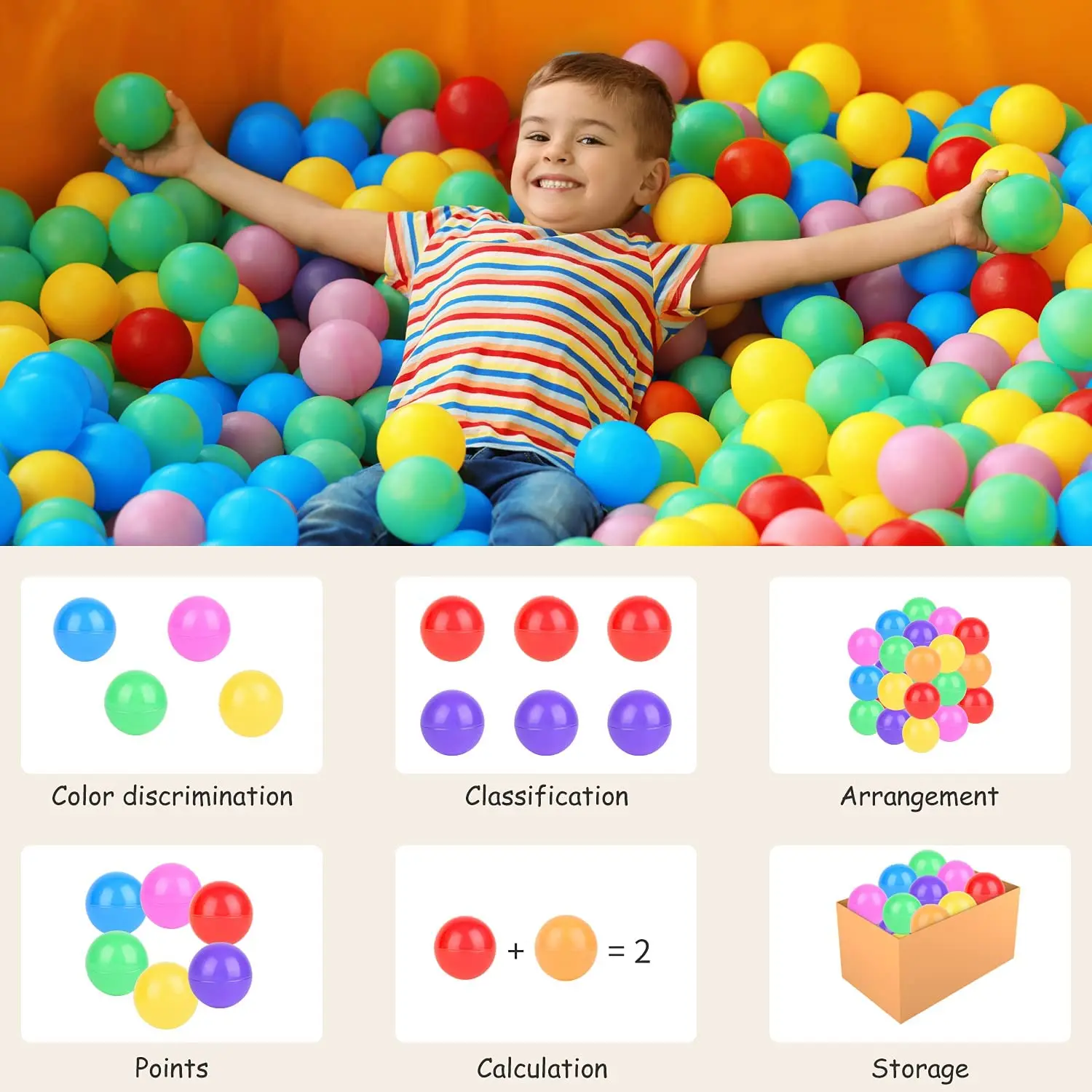 50 Soft Plastic Mini Ball Pit Balls - Safe & Fun Play