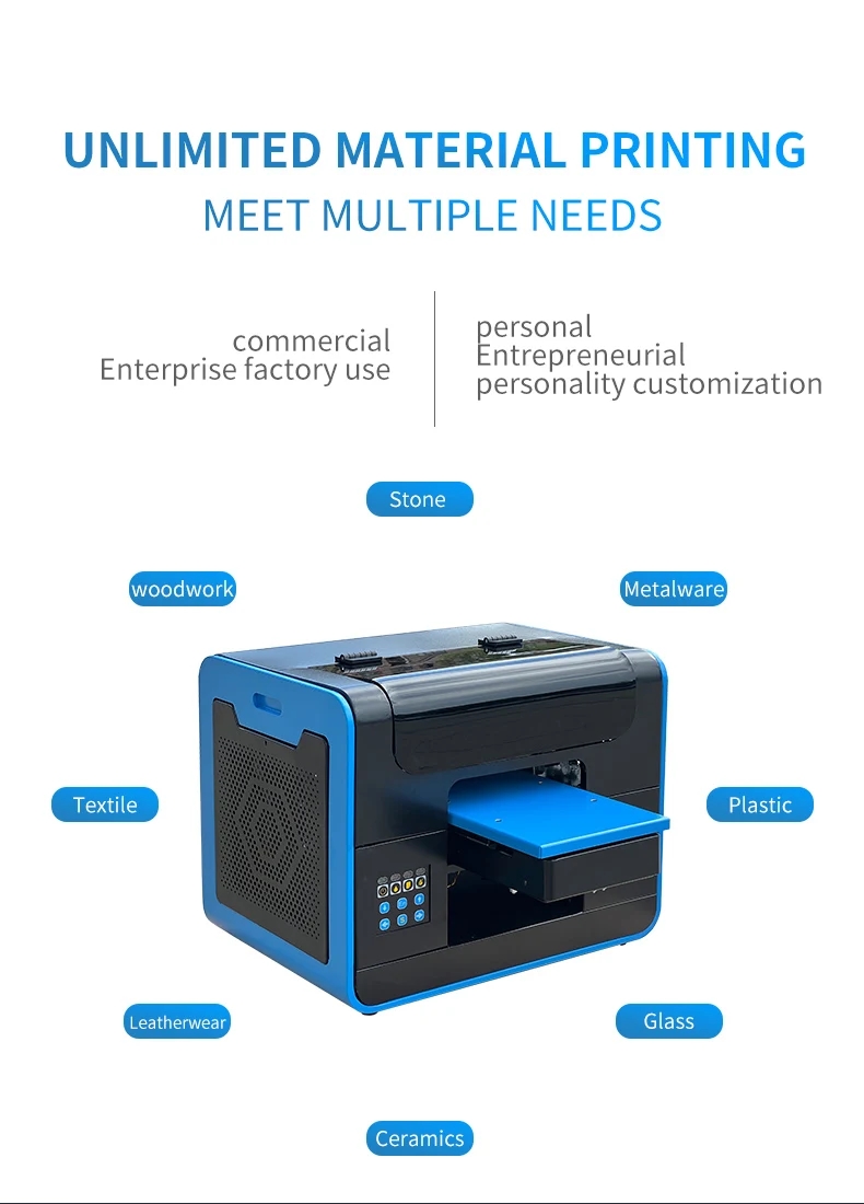 Mini UV Flatbed Printer - A4 Size for Versatile Printing