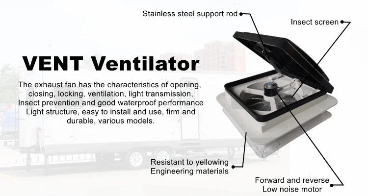 TONGFA RV Motorhome Ventilation Fan - 280mm Manual with Insect Screen