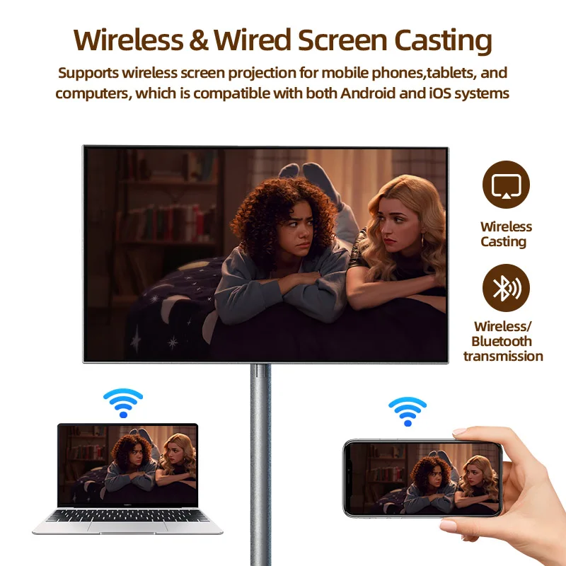 27" Portable Smart TV Monitor - Android 1080p LCD Display, Battery ...