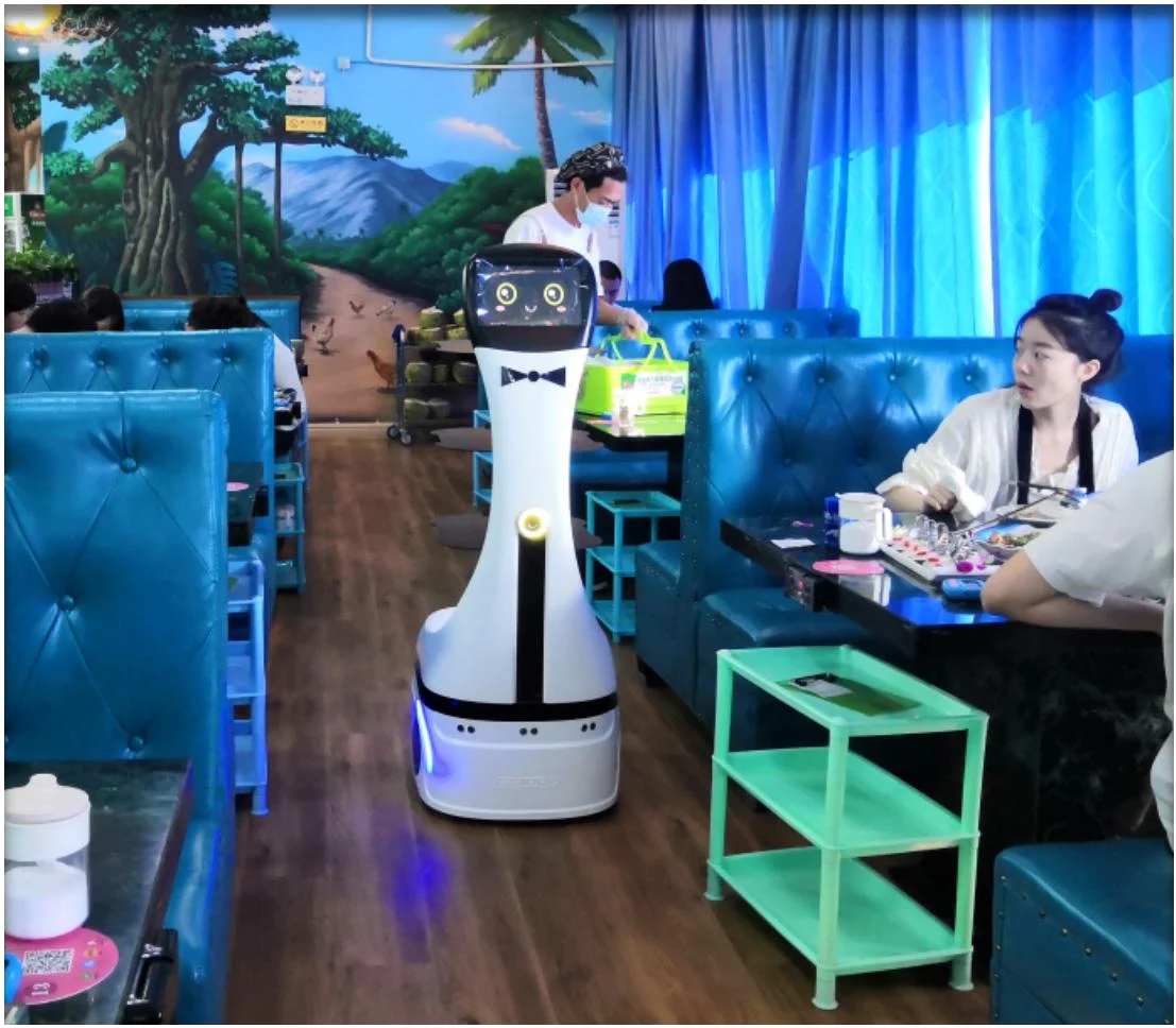 2025 Panda Pattern Smart Food Delivery Robot Eco-Friendly ABS Material ...