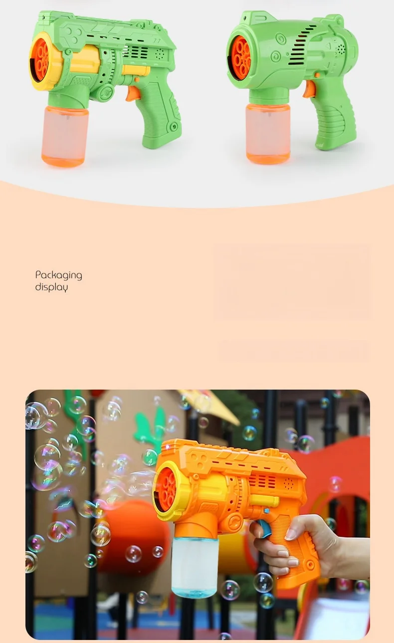 Allogogo Electric Soap Bubble Gun Machine 5 Holes Plastic Bubble Gun ...