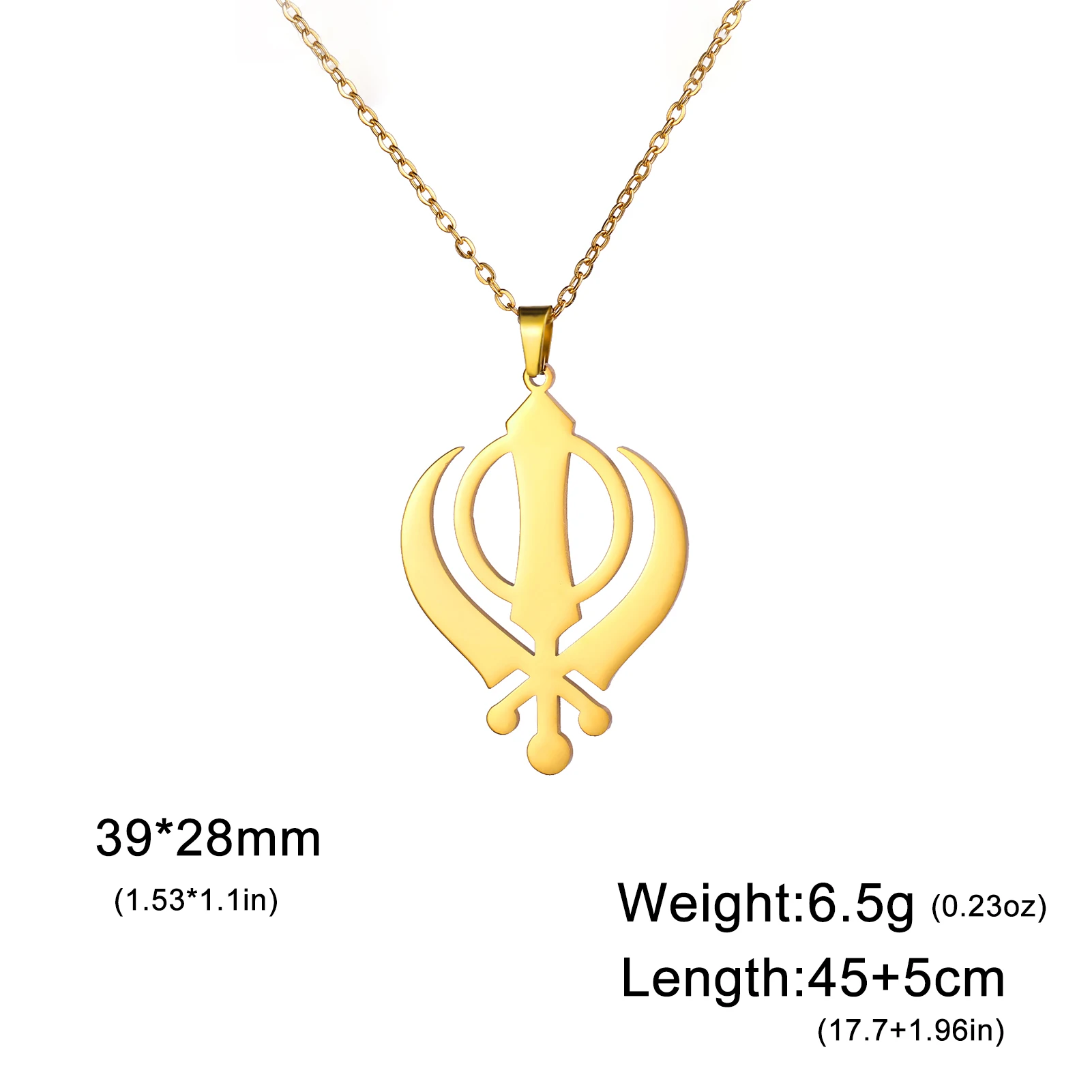 Khanda Pendant Necklace - Sikhism Symbol of Protection