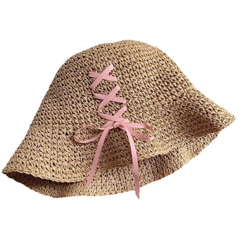 beach straw hats straw cowboy hat for women with beaded trim wholesale ...