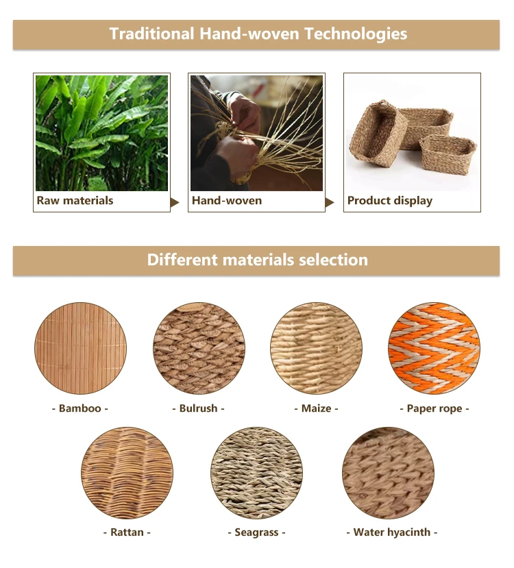 Home Decorative Natural Straw Materials - Seagrass Baskets