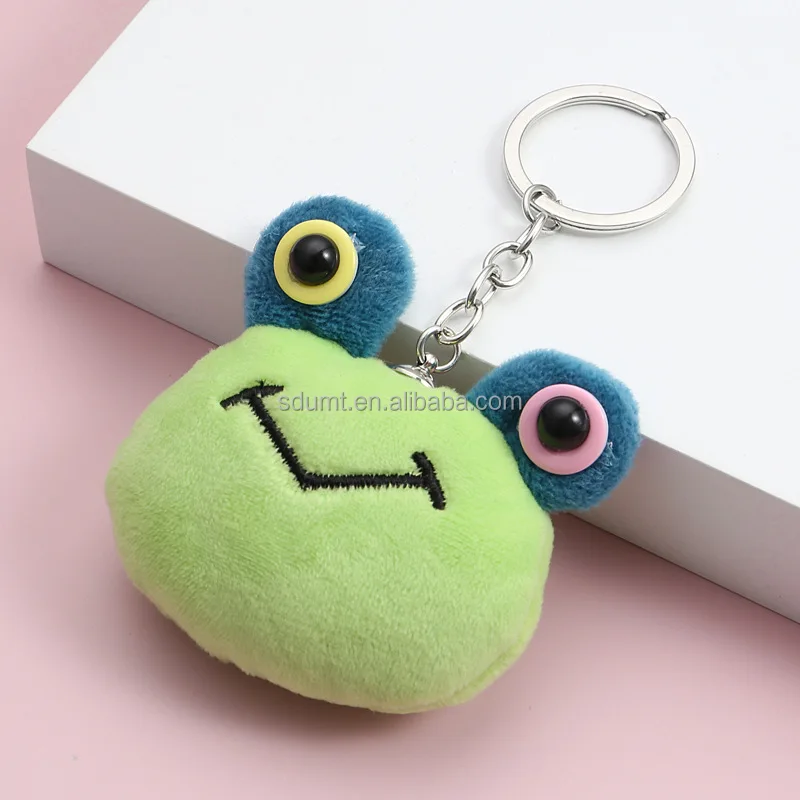 Cute Cartoon Animal Plush Toy Keychain Backpack Key Chain Cat Frog ...