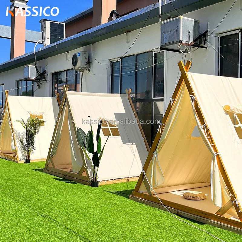 Luxury Campsite Triangular Safari Tent - Indian Family Party Tipi Tent ...