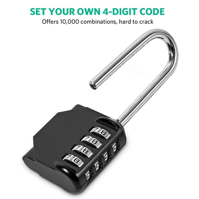 4-dial Digit Combination Lock - Heavy Duty Security Padlock