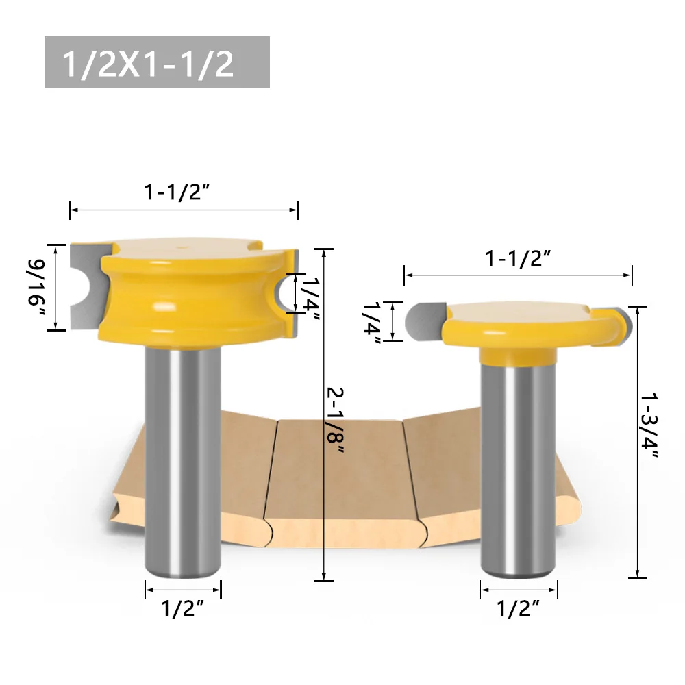 Circular T-shaped 2pc Tongue Groove Milling Cutters For Flooring Knives ...