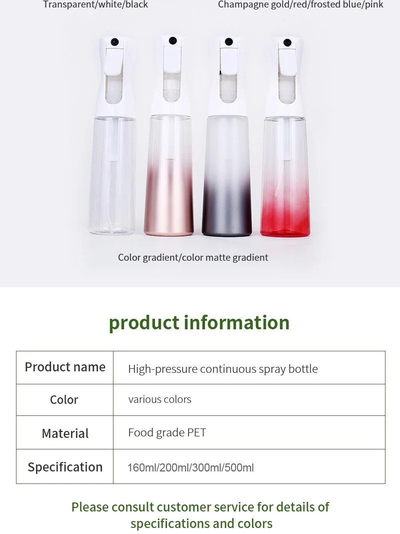 500ml Plastic High Pressure Barber Continuous Hair Salon Sprinkler ...