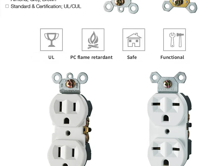 Hungso Standard Duplex Receptacle 15a 20a 120v Universal Wall Socket ...