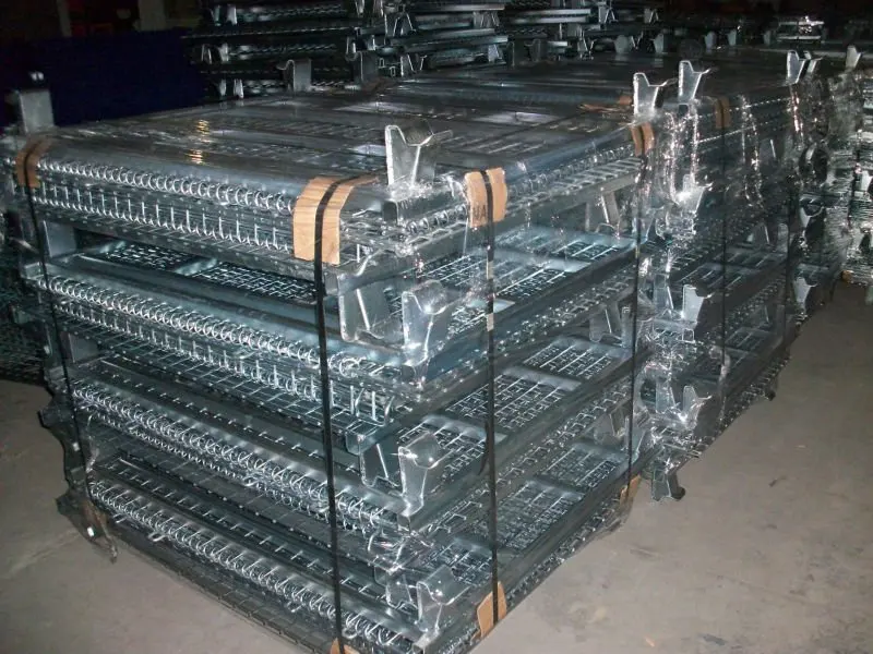 Wire Rack Stack Cage Forklifts Stacking Containers Wholesale Folding ...
