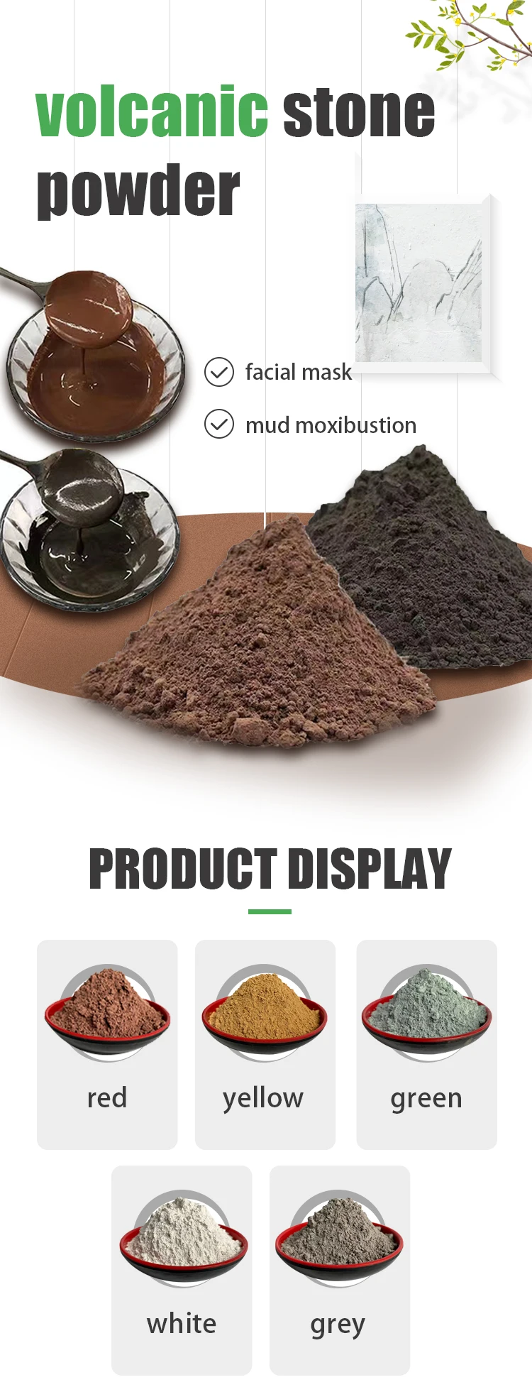 Red Black Pumice Ash Facial Clean Volcanic Stone Powder for Face Cream ...