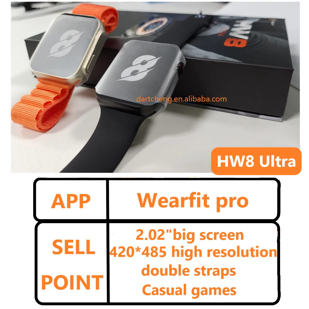 Dual Strap Hw8 Ultra Series 8 Smart Watch 45 Mm Wearfit-pro App Hs6621 ...