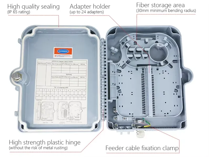 24 Core Fiber Distribution Box - CTO Gpon & IP 65 Support