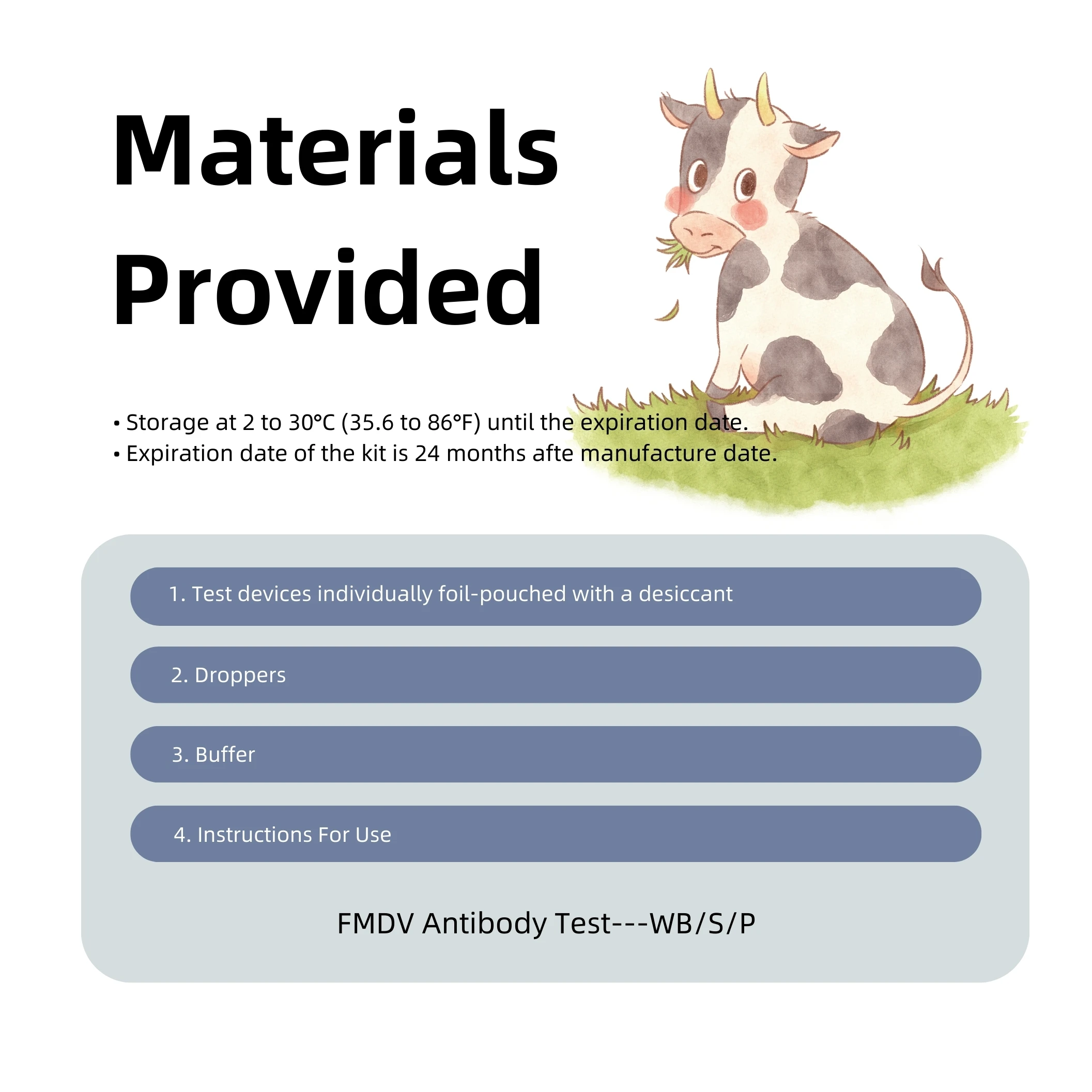 Diagnostic Test Device Cow Cattle Sheep Bovine FMDV Antibody Test ...