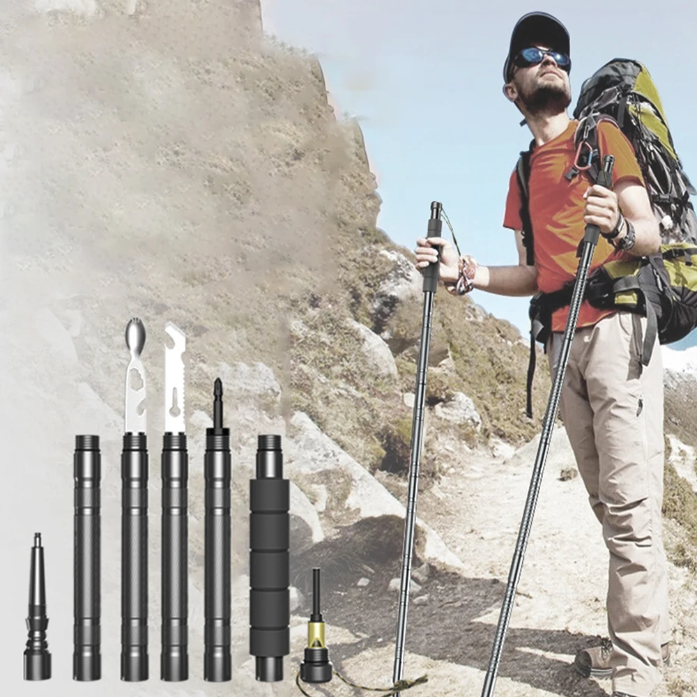 Outdoor Custom Trekking Pole Walking Stick Aluminum Alloy with Compass ...