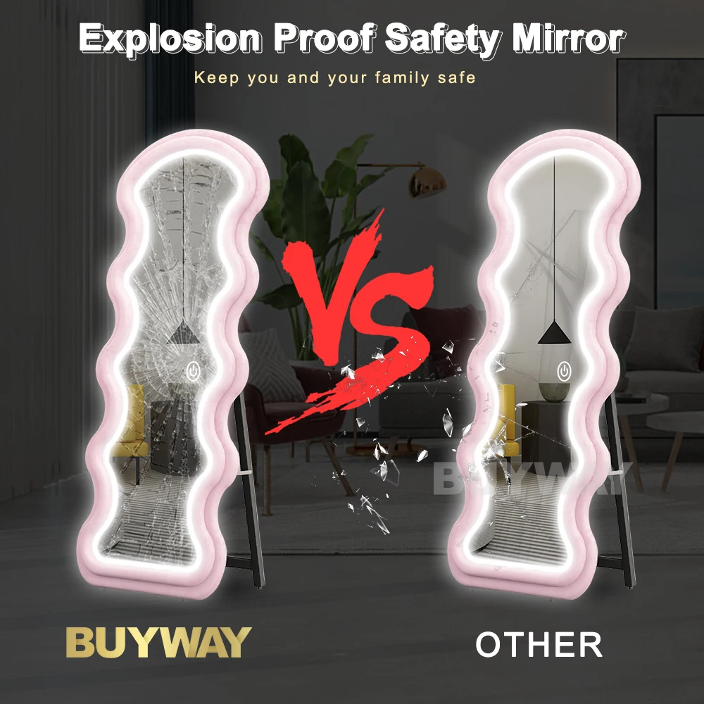 Led Dimming Irregular Full-length Body Ins Decor Dressing Mirror Big ...