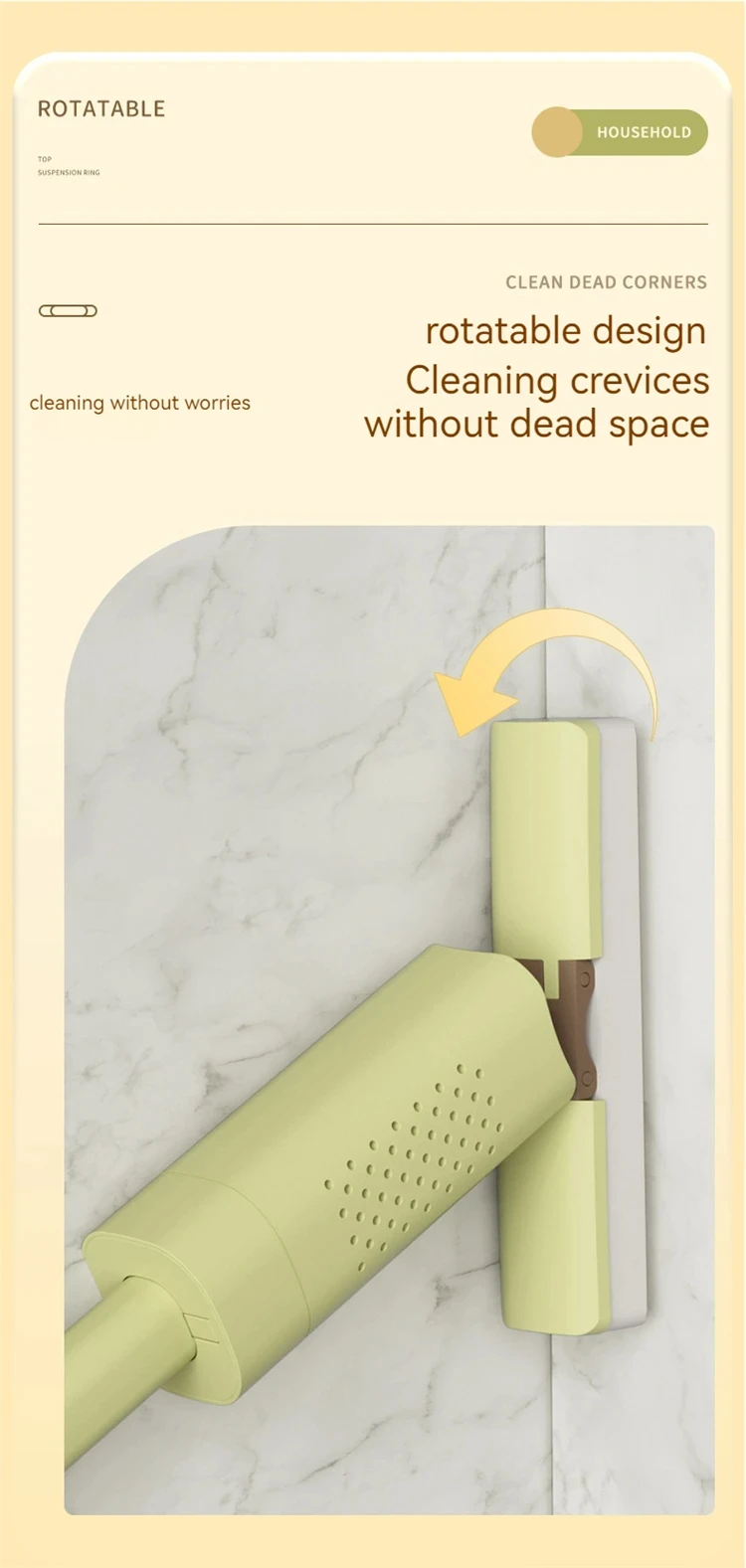 Mini Squeeze Mop Portable Cleaning Mop Kitchen Desk Bathroom Window ...