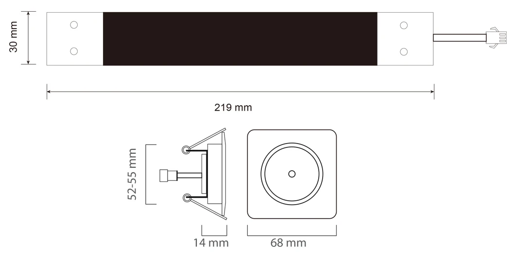Square Shape Ceiling Mounted Built-in Li-ion Battery Rechargeable Led ...