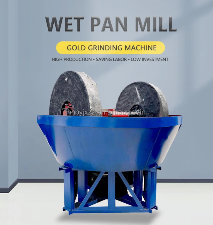 1000 Model Two Rollers Gold Wet Pan Mill - Efficient Grinding