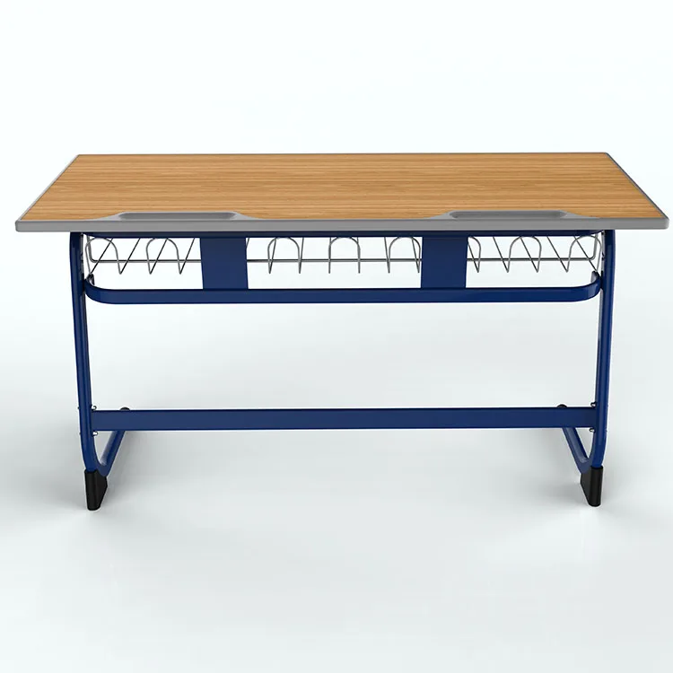 High School Furniture Classroom Double Student Desk And Chairs - Buy ...