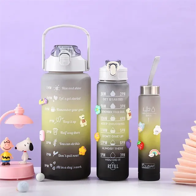 2000/900/500ml Botellas De Agua 2 Litros 3 Piece Set Water Bottles ...