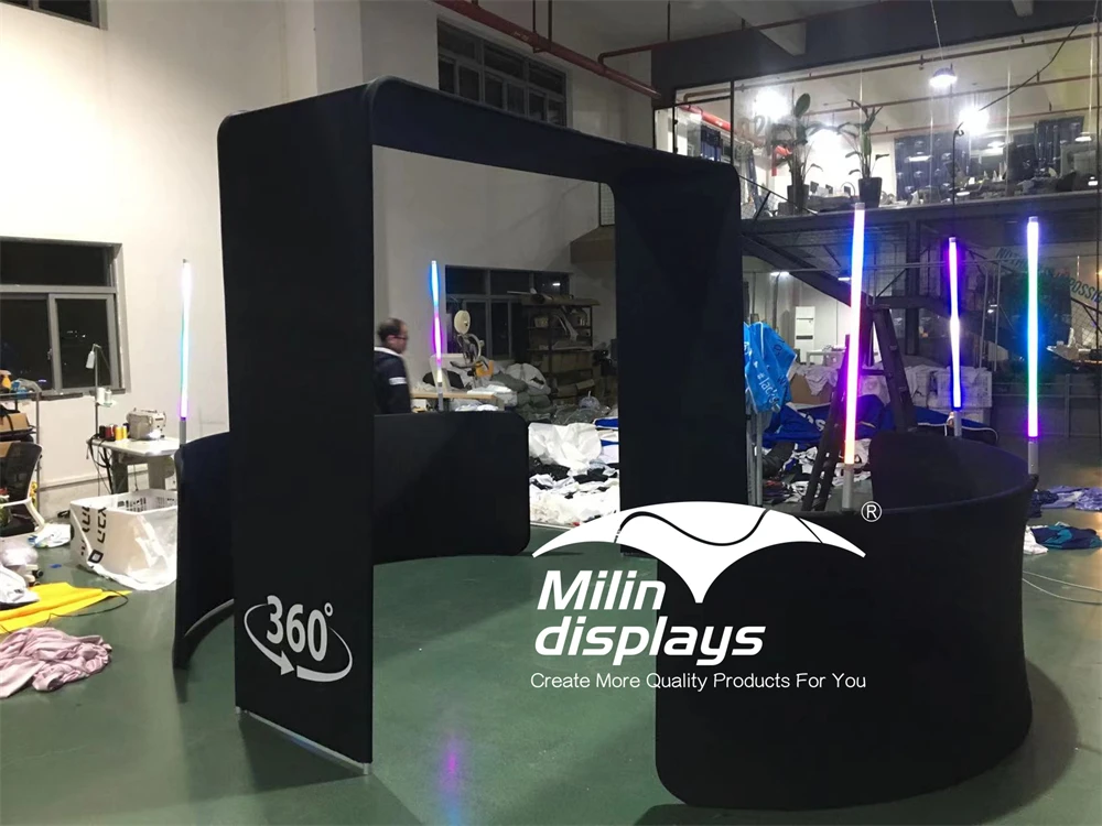 Custom Printed Photo Booth Backdrop Arch Stand For Overhead 360 Spinner ...
