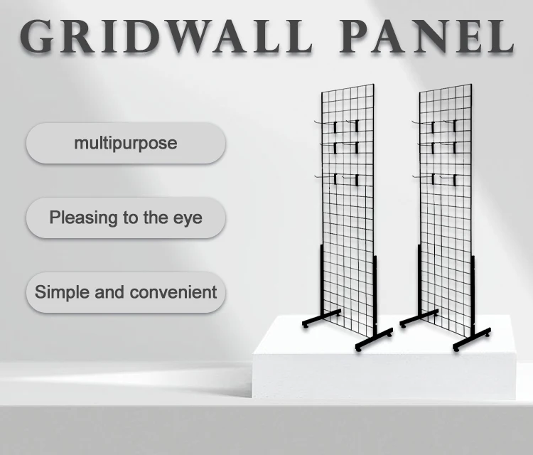 2' X 6'gridwall Panels Rack Metal Wire Display Freestanding Grid Panel ...