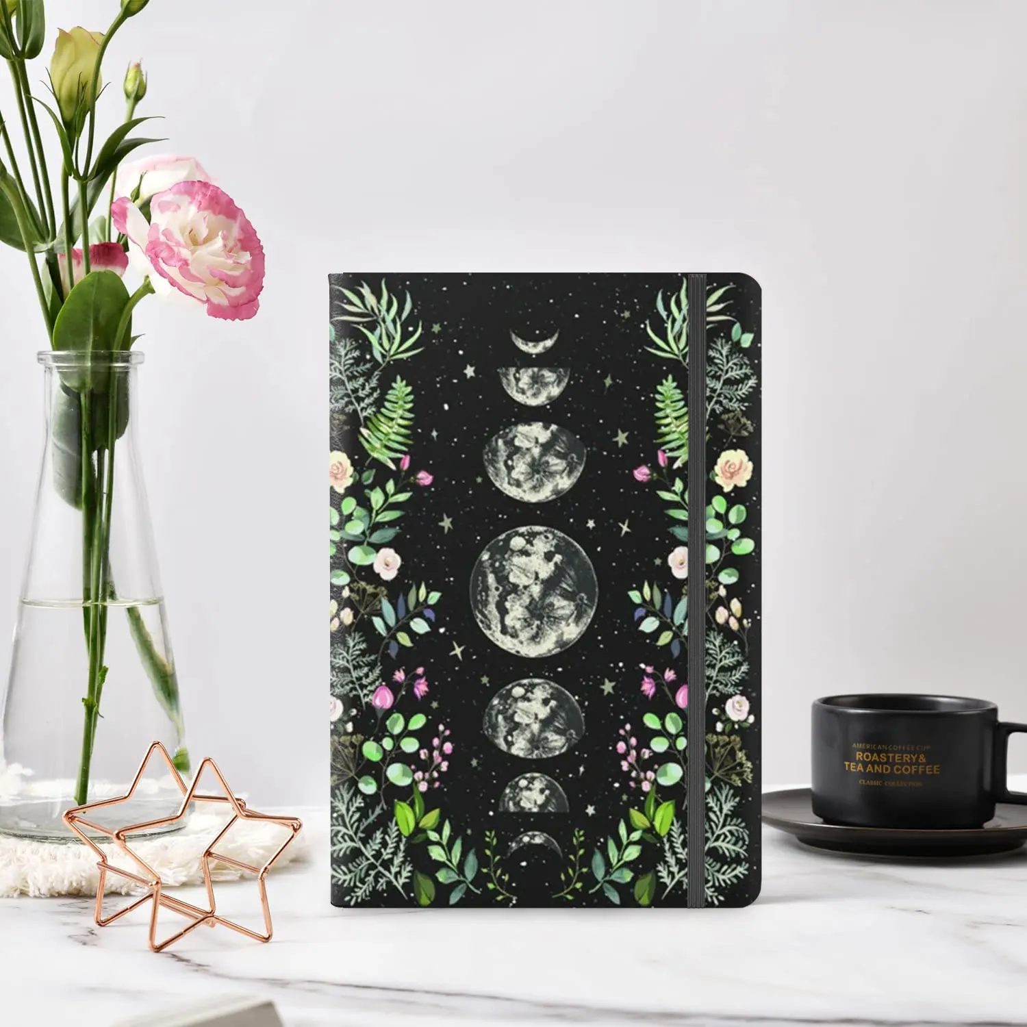 Labon Starry Night Moon Phases Journal Ruled Lined Celestial Dream ...