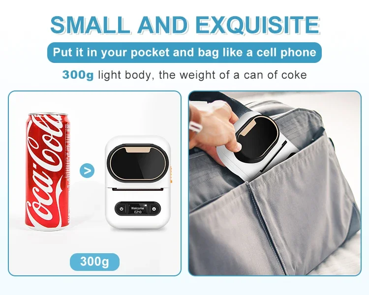 E210 Mini Bluetooth Thermal Label Printer - Portable Photo Sticker ...