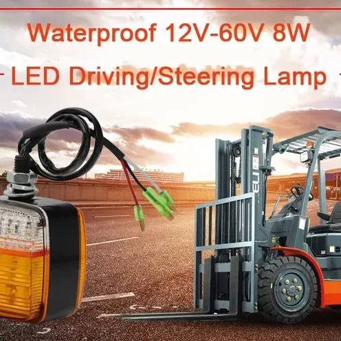 12-80v Forklift Turn Signal Double Side Work Light White Yellow Warning Steer Lamp Signal ...