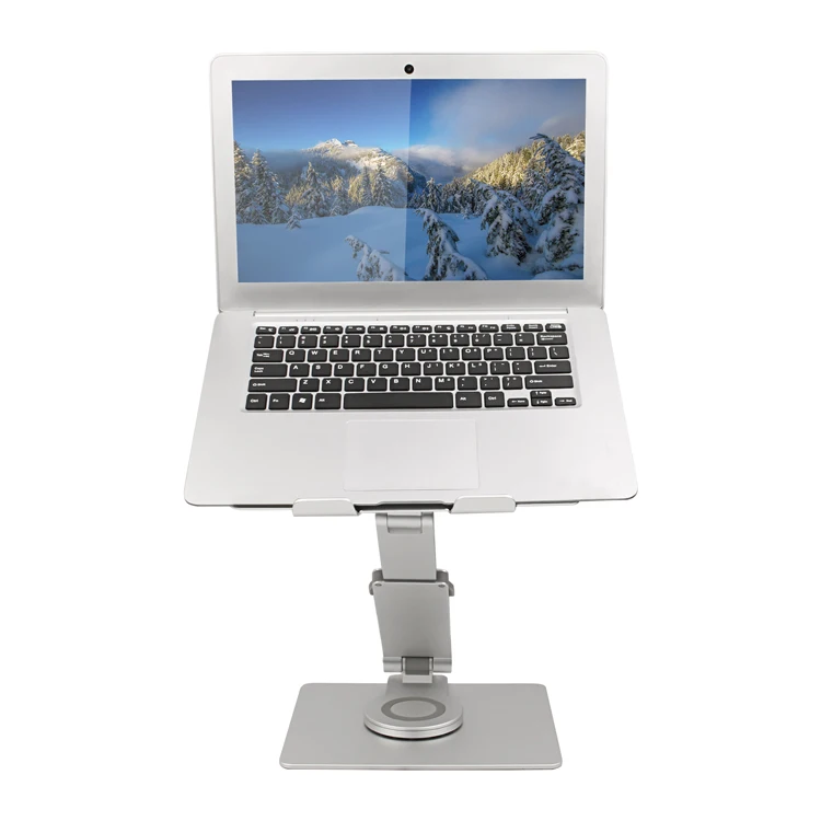 Aluminum Foldable Swivel Laptop Stand Retractable Ergonomic 360 Degree ...