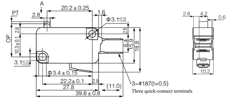 NNC Micro Switch NV-16 Plunger 125V/250V 16 Amp Tactical Switch for ...