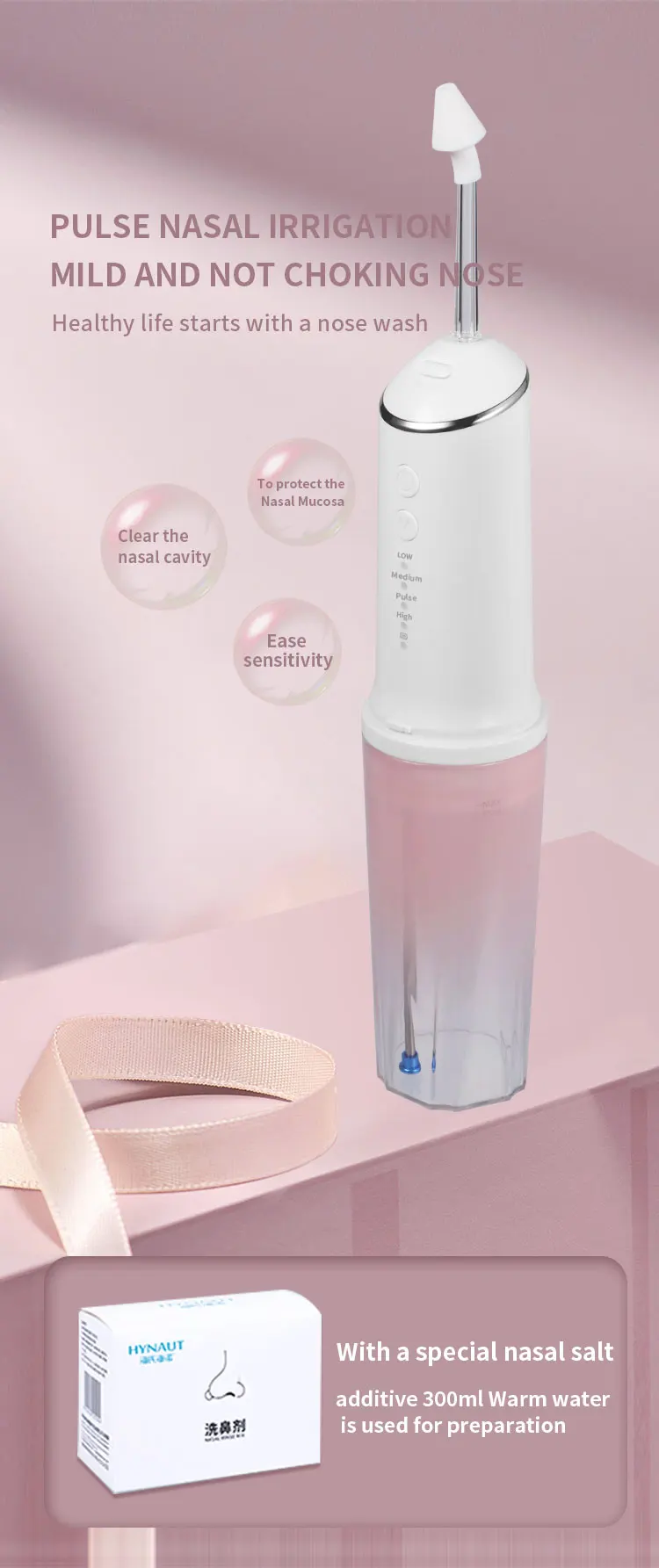 Sinus Irrigator With 4 Nasal Tips & 300ml Capacity - Nose Cleaner Odm