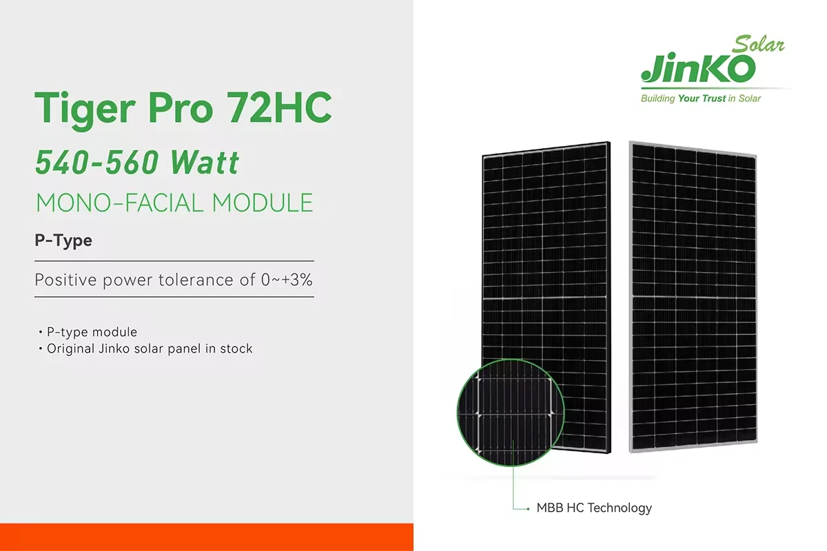 Jinko Solar Panels - 550W High Efficiency Mono PV Modules