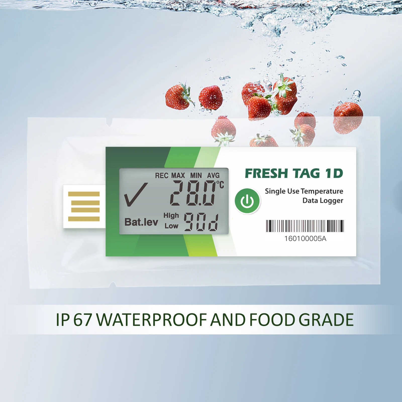 Fresh Tag 1D Temperature Sensor - Ultra Low Temp Logger