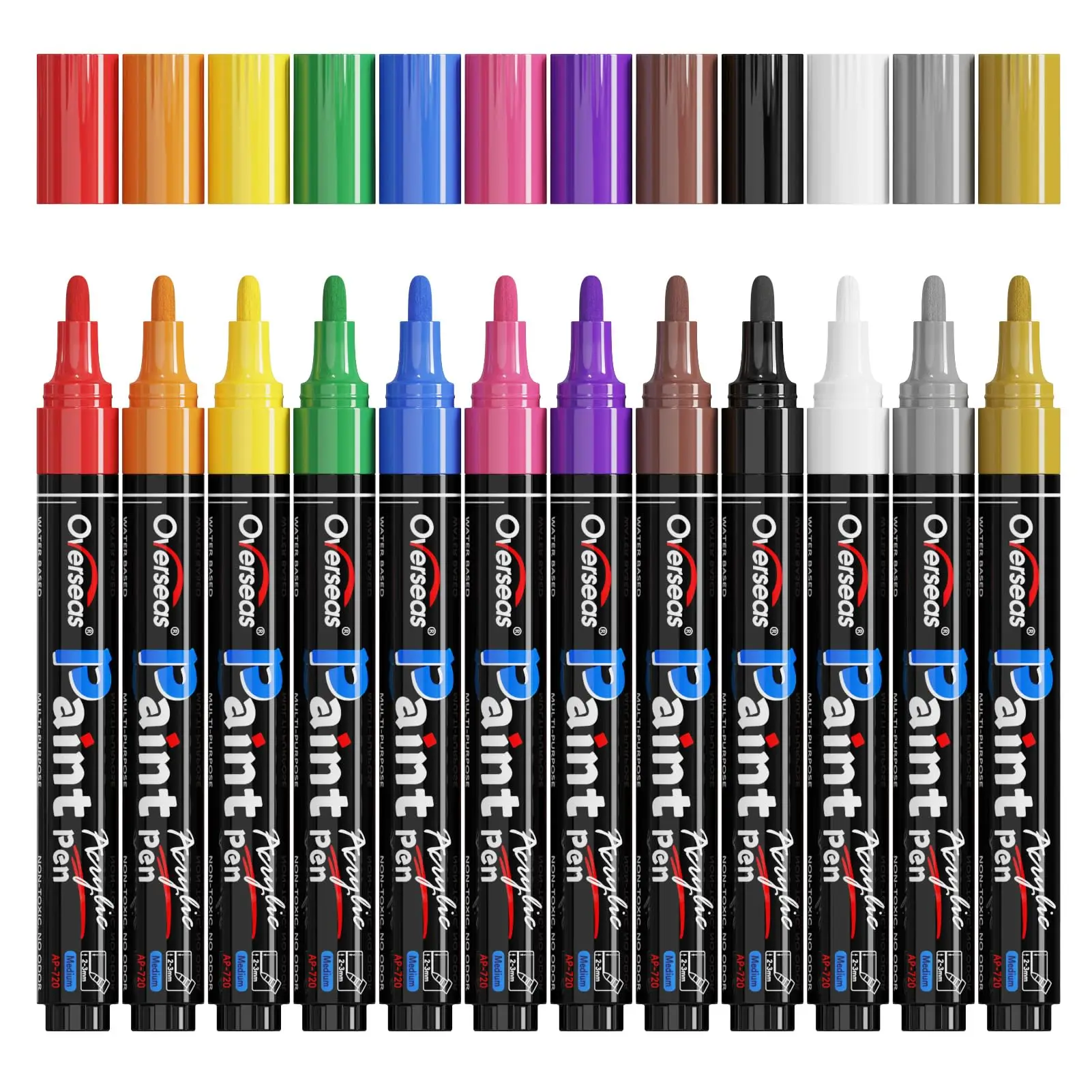12colors Set of Acrylic Paint Marker Pens for for Rocks, Craft, Ceramic ...