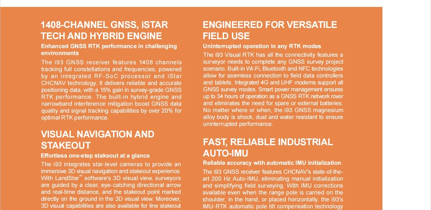 High Efficiency Full Constellation Gnss Receiver Gps Rtk Chcnav I93/x16 ...