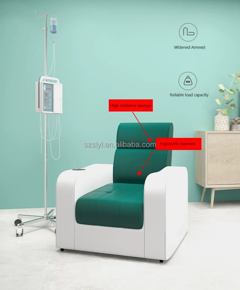 Infusion Chair with IV Pole - Comfort and Support